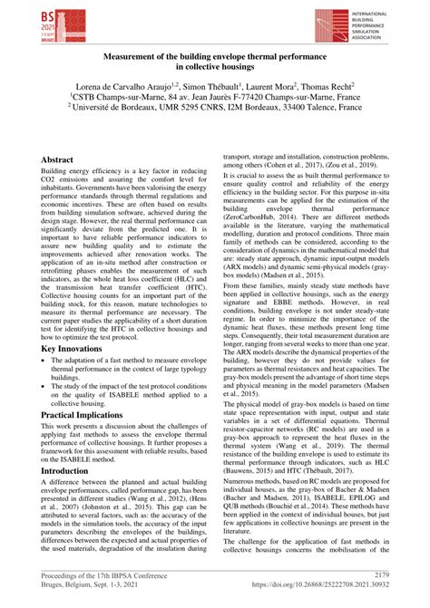 Pdf Measurement Of The Building Envelope Thermal Performance In Collective Housings