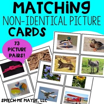 Matching Non Identical Picture Cards By Speech Me Maybe TpT