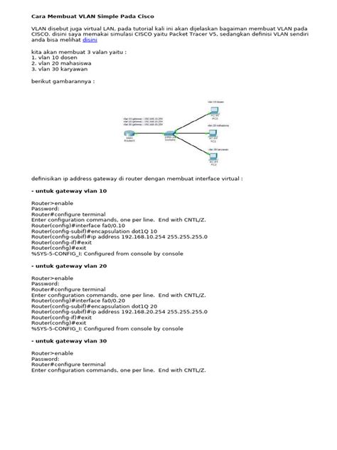 Cara Membuat Vlan Simple Pada Cisco Pdf Router Komputasi Protokol Internet