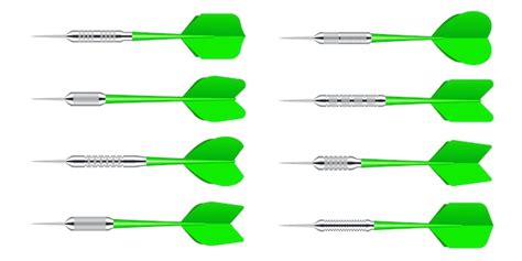 Premium Vector Green Dart Arrows With Metal Tip Isolated On White Background Dart Throwing