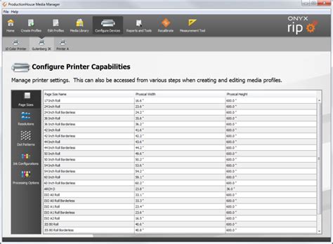 Configure Printer Capabilities