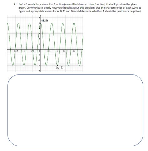 Solved 4 Find A Formula For A Sinusoidal Function A Chegg Com