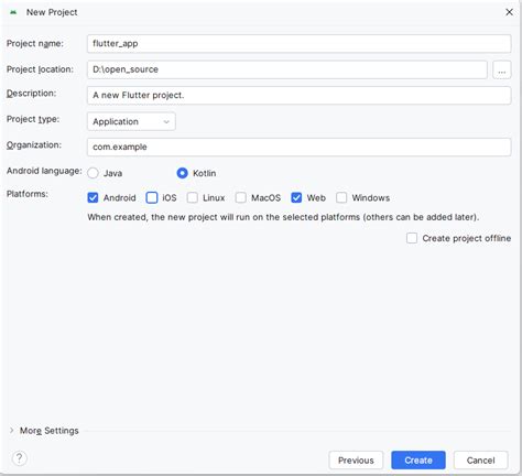 Create Flutter Project Using Android Studio