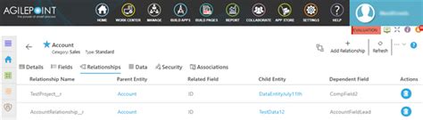 Entity Screen Relationship Tab