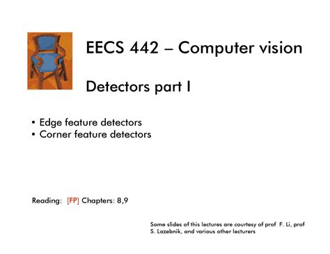 Edge Feature Detectors Computer Vision Slides Eecs 442 Docsity