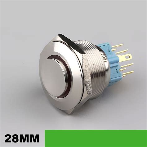 Mm Illuminated Metal Push Button Switches Round V Ring Type LED