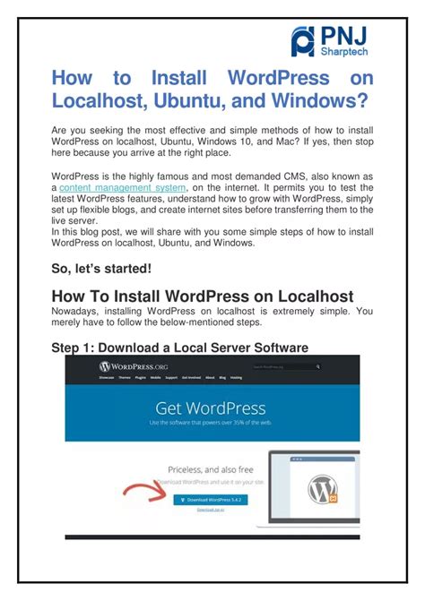 ppt how to install wordpress on localhost ubuntu and windows
