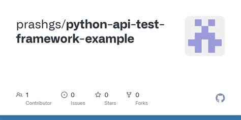 GitHub Prashgs Python Api Test Framework Example