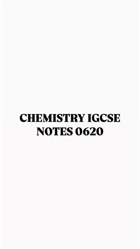 Chemistry Igcse Notes 0620 Hobbies And Toys Books And Magazines Textbooks On Carousell