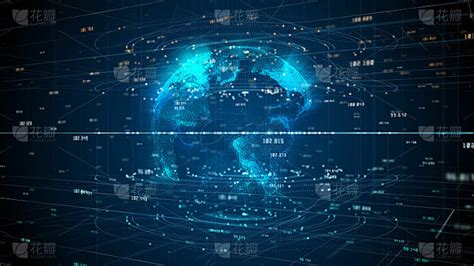 技术网络数据连接，数字网络和网络安全概念，全球网络5g高速连接背景。