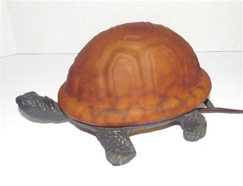 Vintage Turtle Lamp Amber Glass Shell Table Night Light Tortoise Vintage Turtle Lamp Amber Glass Shell Table Night Light Tortoise