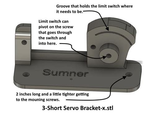 Turnout Servo Mount For One Limit Switch The