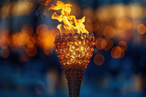 Passing The Flame Olympic Torch Relay In Motion Stock Illustration