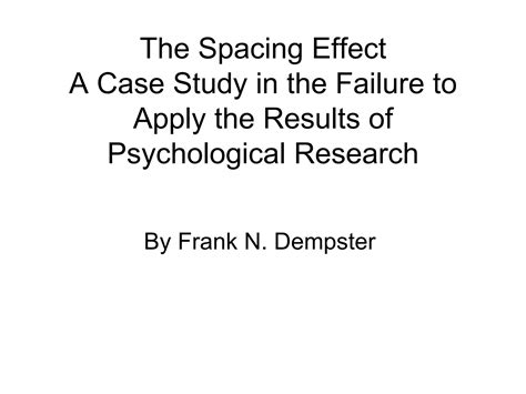 The Spacing Effect Ppt