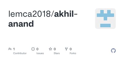 Github Lemca2018akhil Anand