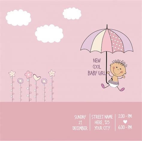 Plantilla De Tarjeta De Baby Shower Vector Gratis