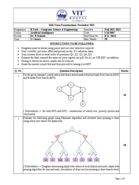 Midterm Ai Qp Dr Rakesh Pdf Applied Mathematics Algorithms And Data Structures