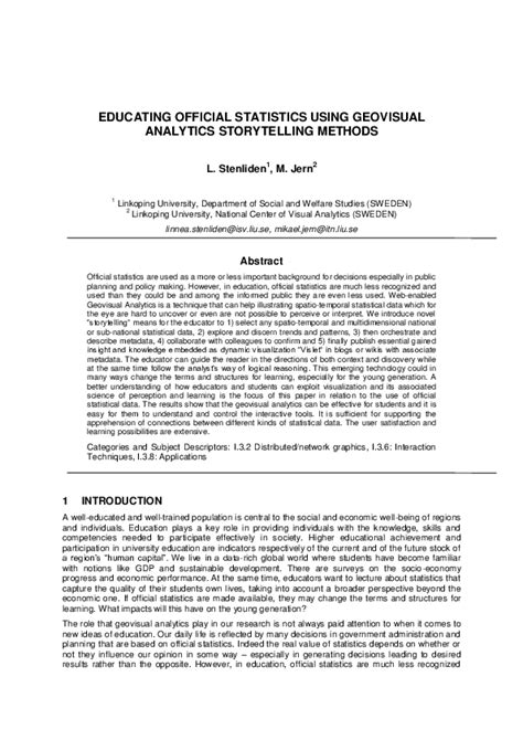 pdf educating official statistics using geovisual analytics