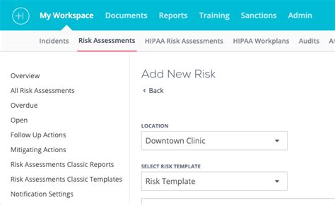 Add A Risk Assessment Healthicity Support