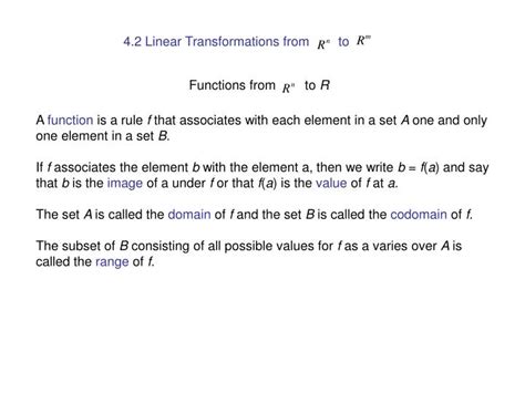 Ppt 4 2 Linear Transformations From To Powerpoint Presentation Free