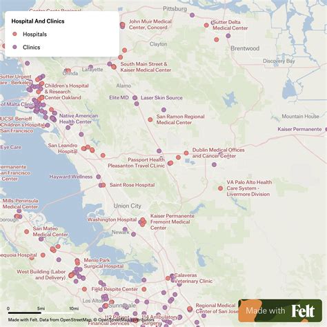 Map Of California Hospitals Hospitals And Clinics In Contra Costa