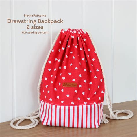 Drawstring Backpack Sewing Pattern Easy Sewing Project Download Pdf