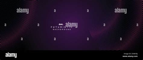 Abstract Dark Purple Pink Gradient Circles Flowing Dot Waving Particle Geometric Technology