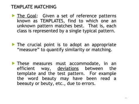 Template Matching Pattern Recognition Ppt