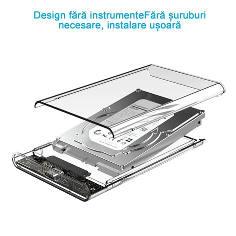 Carcasa Hdd Ssd Externa De Nuodwell Sata La Usb Compatibil Cu Grosime De Mm Mm