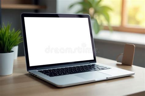 Clean Laptop Mockup Customizable Screen For Design Screen Computer Stock Illustration