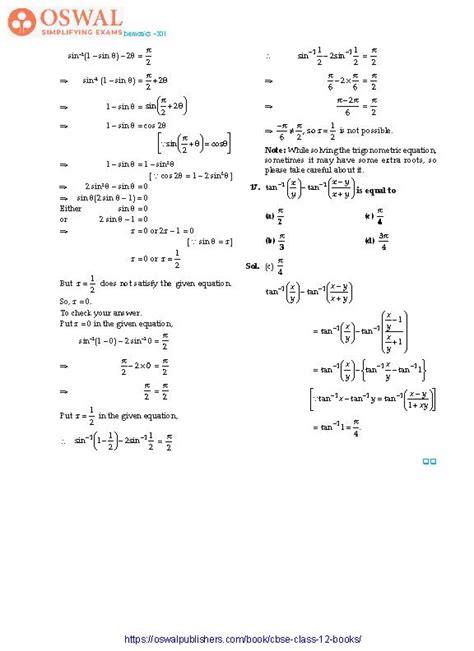Ncert Solutions For Class 12 Maths Chapter 2 Inverse Trignometric Functions