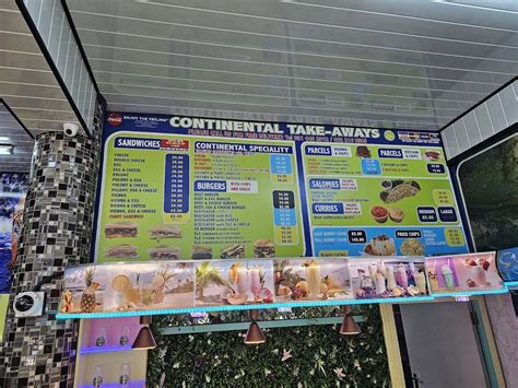 Menu At Continental Take Away Restaurant Cape Town