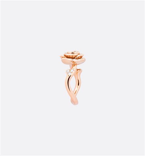 Кольцо Rose Dior Couture большого формата Розовое золото и бриллианты ...