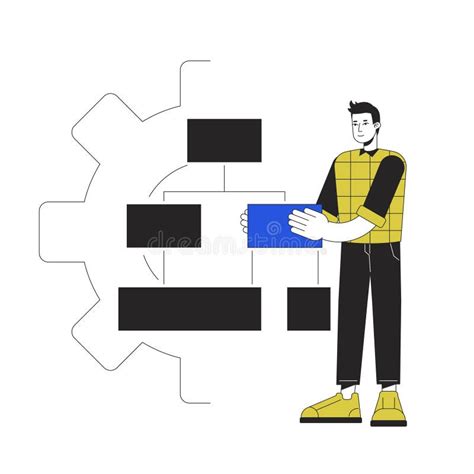 Machine Learning Algorithms Line Concept Vector Spot Illustration Stock