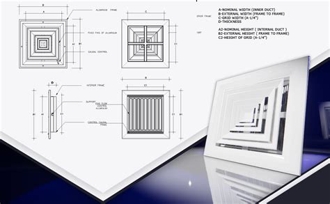 Maier Internacional Air Vent Cover Hvac 10x10 Inches 4 Way Supply Grille Aluminum Square