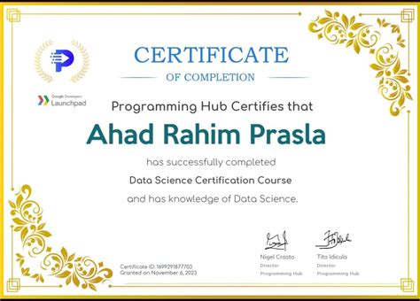 Ahad Prasla On Linkedin Datascience Certificationcomplete Careergrowthtips