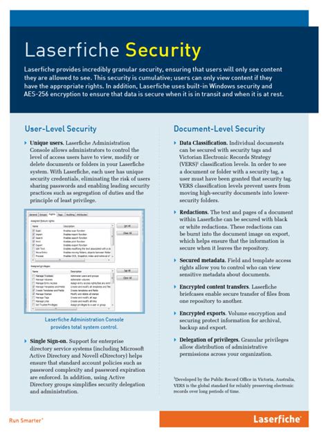 Laserfiche Security Datasheet Pdf Databases Metadata