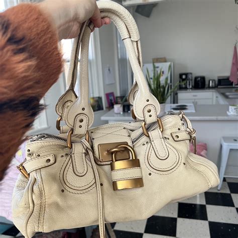 Chloe Cream Leather Paddington Bag🤍 A Little Wear Depop