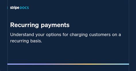 Recurring Payments Stripe Documentation