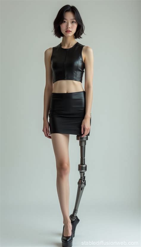 Young Woman With Prosthetic Leg Stable Diffusion Online
