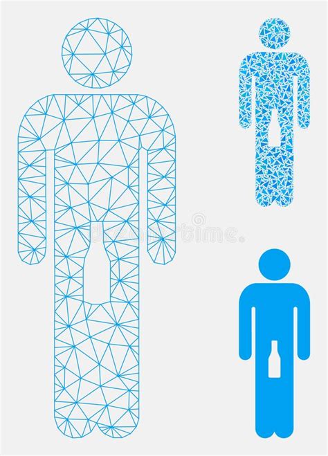 Man Vector Mesh 2d Model And Triangle Mosaic Icon Stock Vector