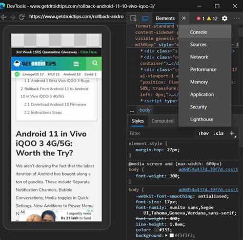 How To Get Web Console Log In Chrome For Android