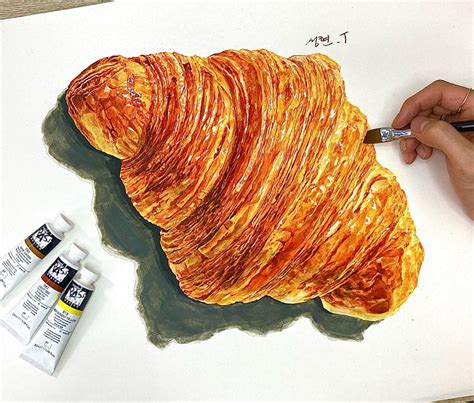 크루아상 개체묘사 크루아상 드로잉 빵