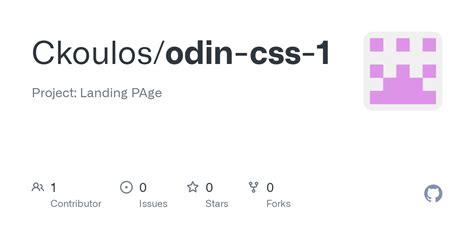 GitHub Ckoulos Odin Css Project Landing PAge