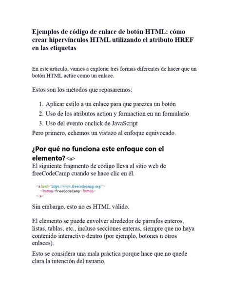 Enlace De Botón Html Pdf Hipervínculo Html