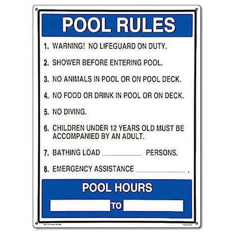 Poolmaster General Pool Rules Sign For Residential Or Commercial