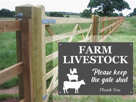 Farm Livestock Shut The Gate Sign Choice Of Colours Etsy