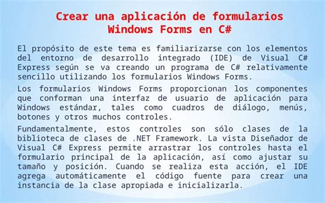 PPTX Crear una aplicación de formularios windows forms DOKUMEN TIPS