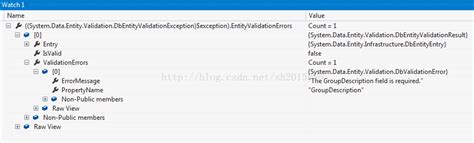 如何知道错误：validation Failed For One Or More Entities See