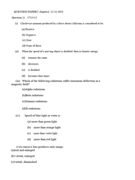 Question Paper Download Free Pdf Radiation Electrical Resistance And Conductance